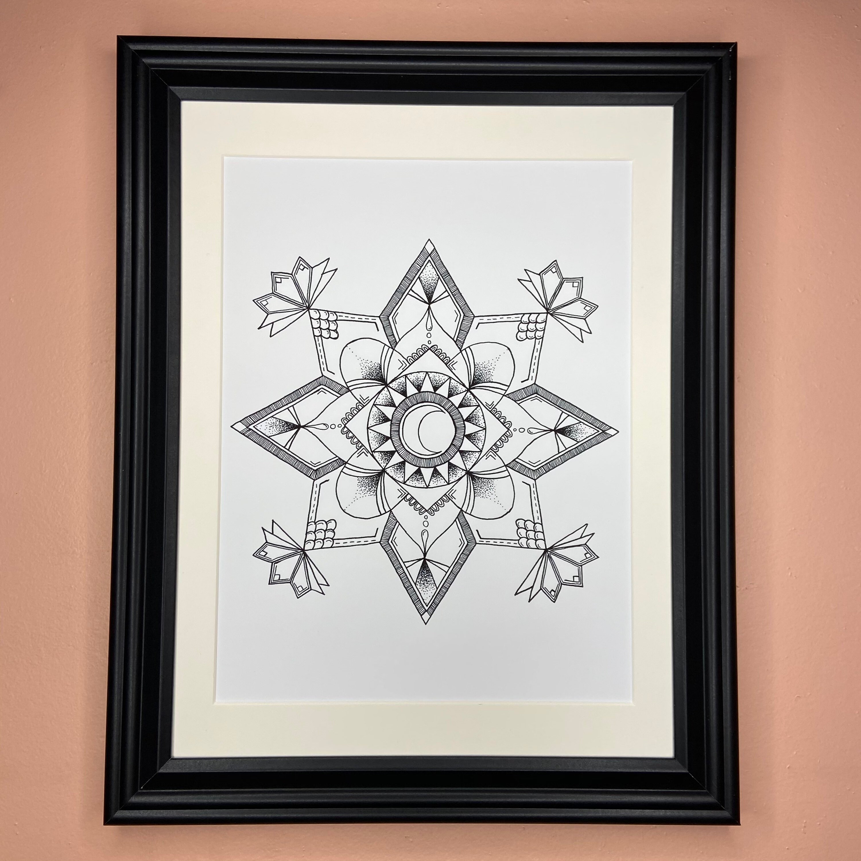 Octagram Mandala Black & White Print Fine-art Digital Print - Etsy UK