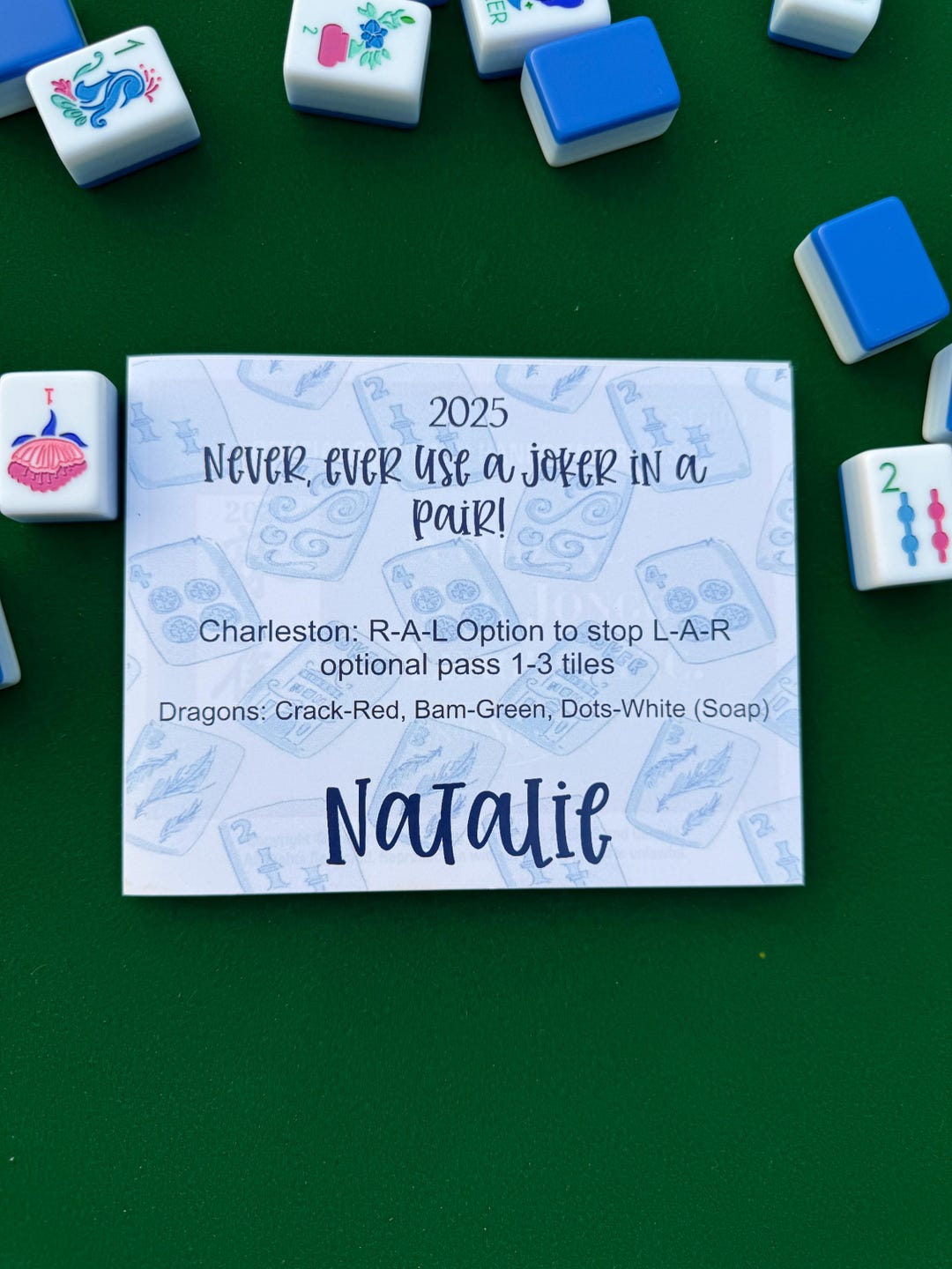 Personalized Mahjong Card Sticker: Waterproof Vinyl, National Mahjong ...