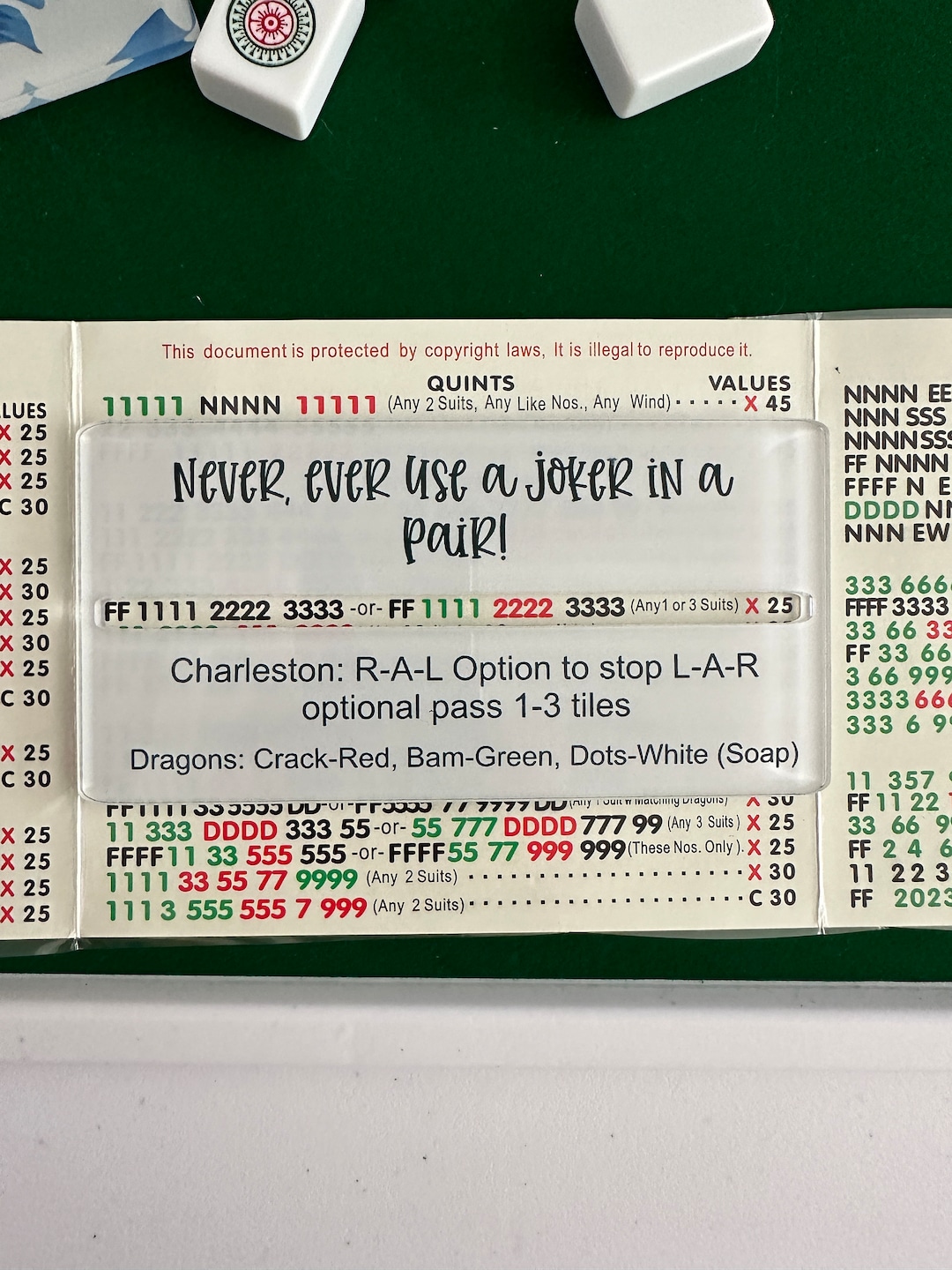 Mahjong Line Reader, Mahjong Helper, Mahjong Gift, Mahjong Card - Etsy