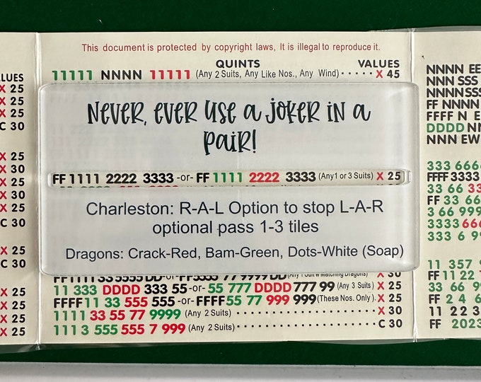 Mahjong Line Reader Accessory (great Gift!) Wavy Edge With a Monogram ...