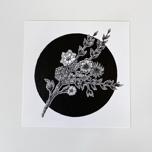 Black Flowers - Small Print - Etsy