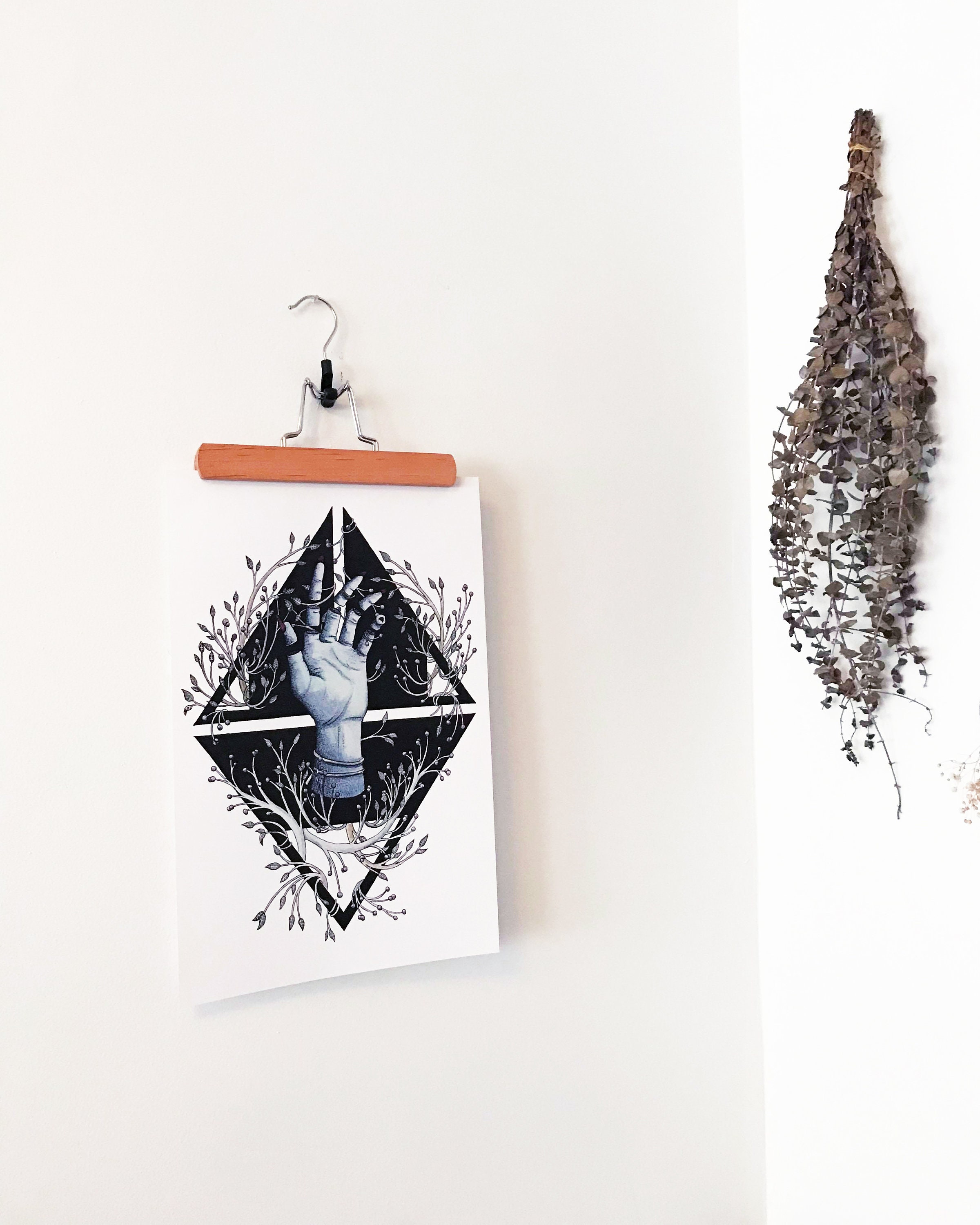 Entangle print flower wall print witchy wall art | Etsy