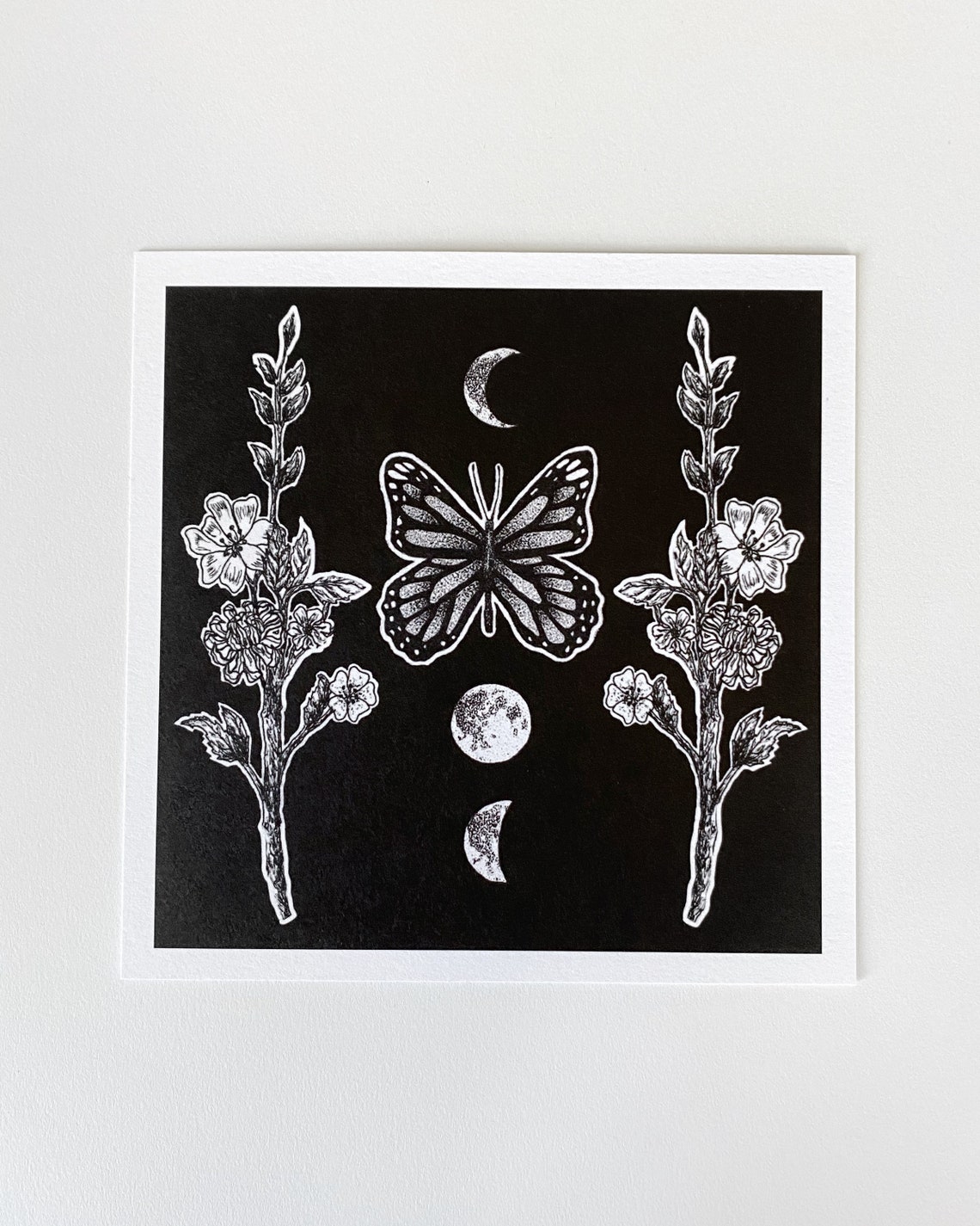 Butterfly in Black Small Print - Etsy