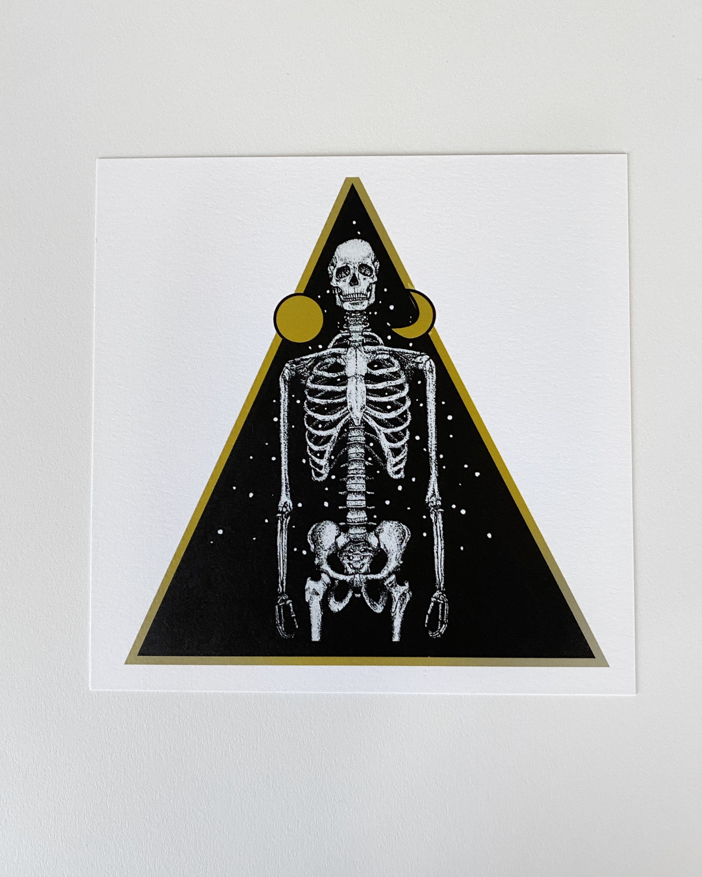 Moon and sun skeleton small print | Etsy