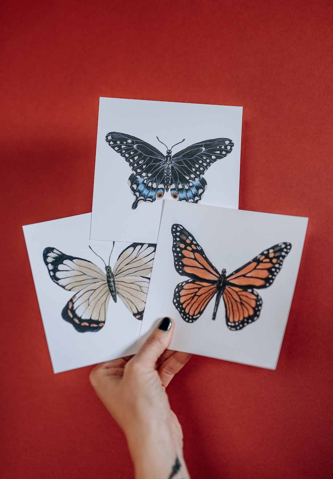 Butterflies - Set of 3 Prints | Butterfly Print Set | Colorful Wall Art ...
