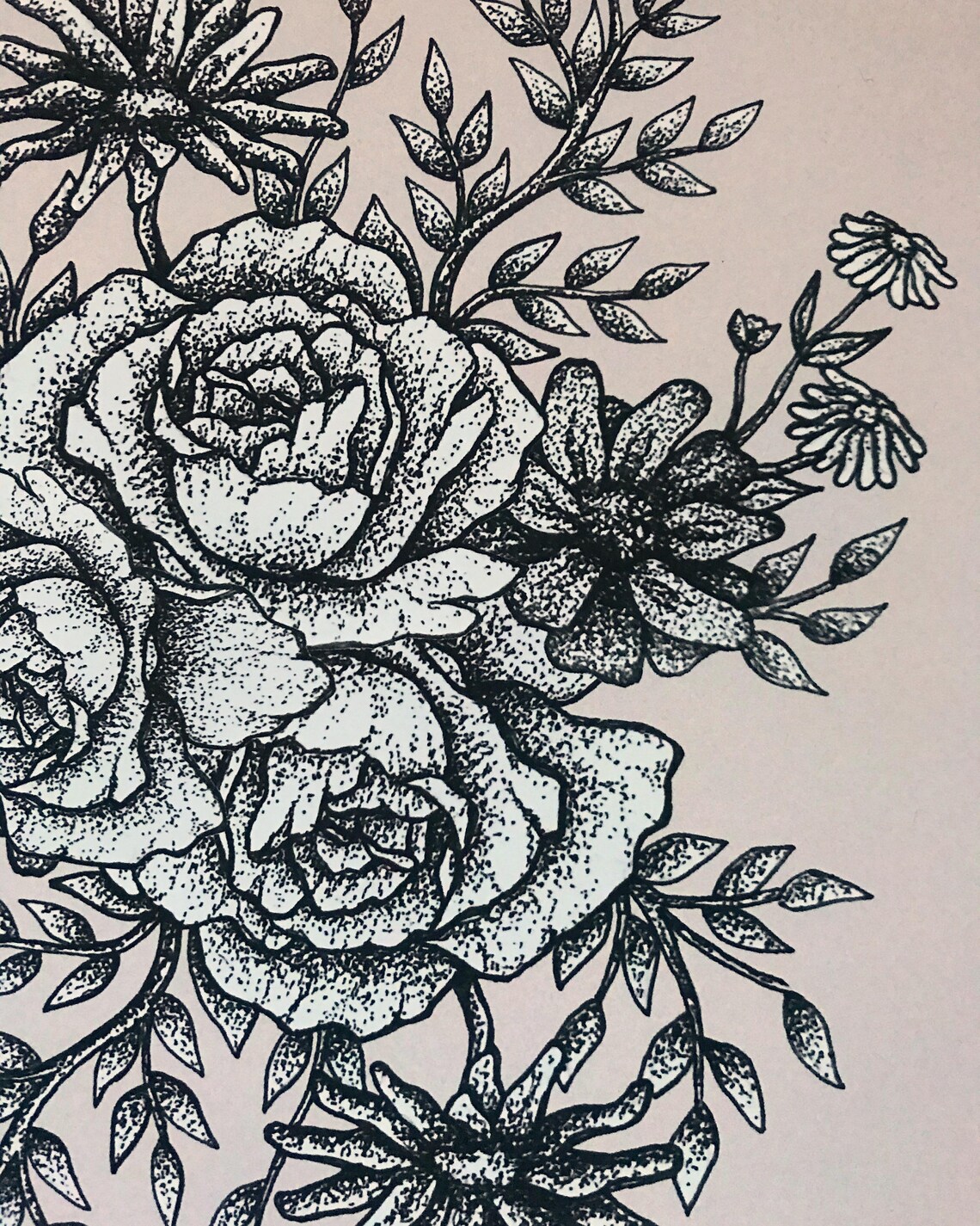 Flower Cluster Print Flower Art Print Roses Wall Art - Etsy