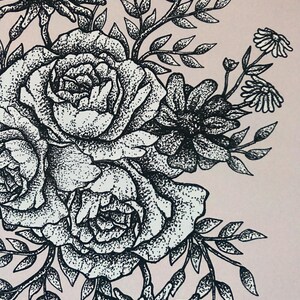Flower Cluster Print | Flower Art Print | Roses Wall Art - Etsy