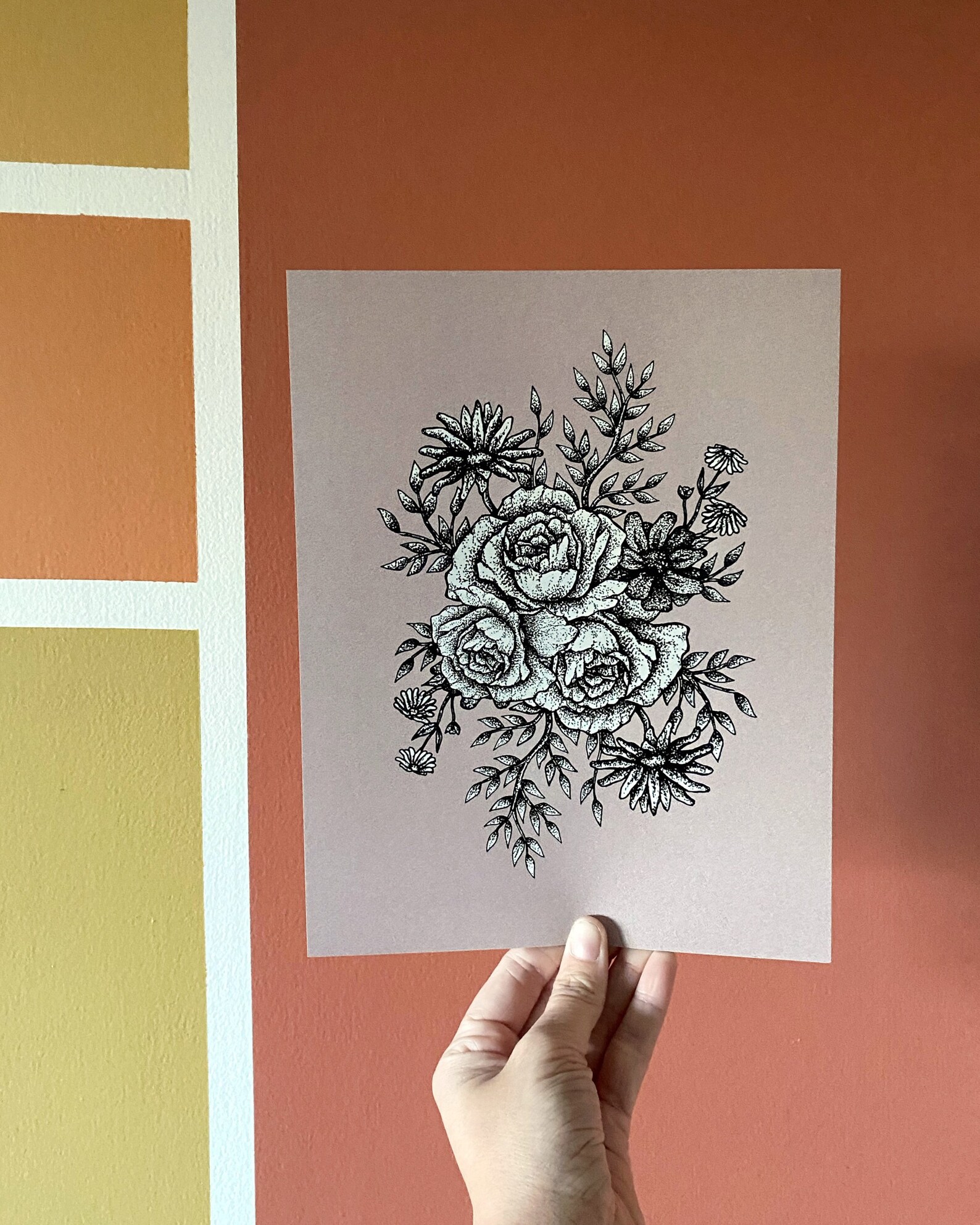 Flower Cluster Print Flower Art Print Roses Wall Art | Etsy