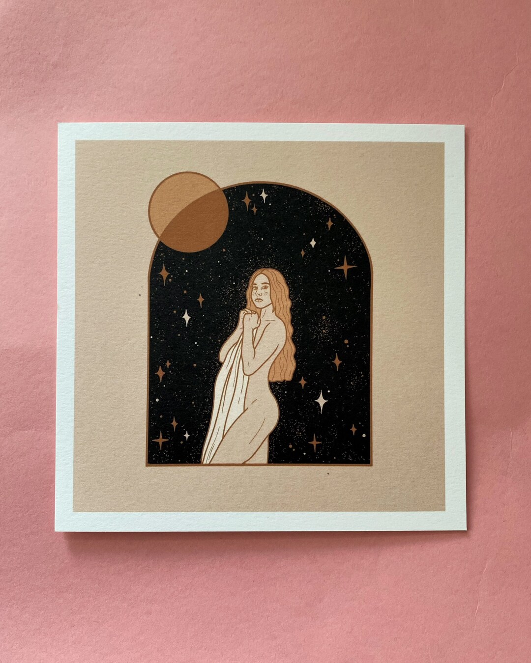 Moon Gal Woman Power Art Stars and Moon - Etsy