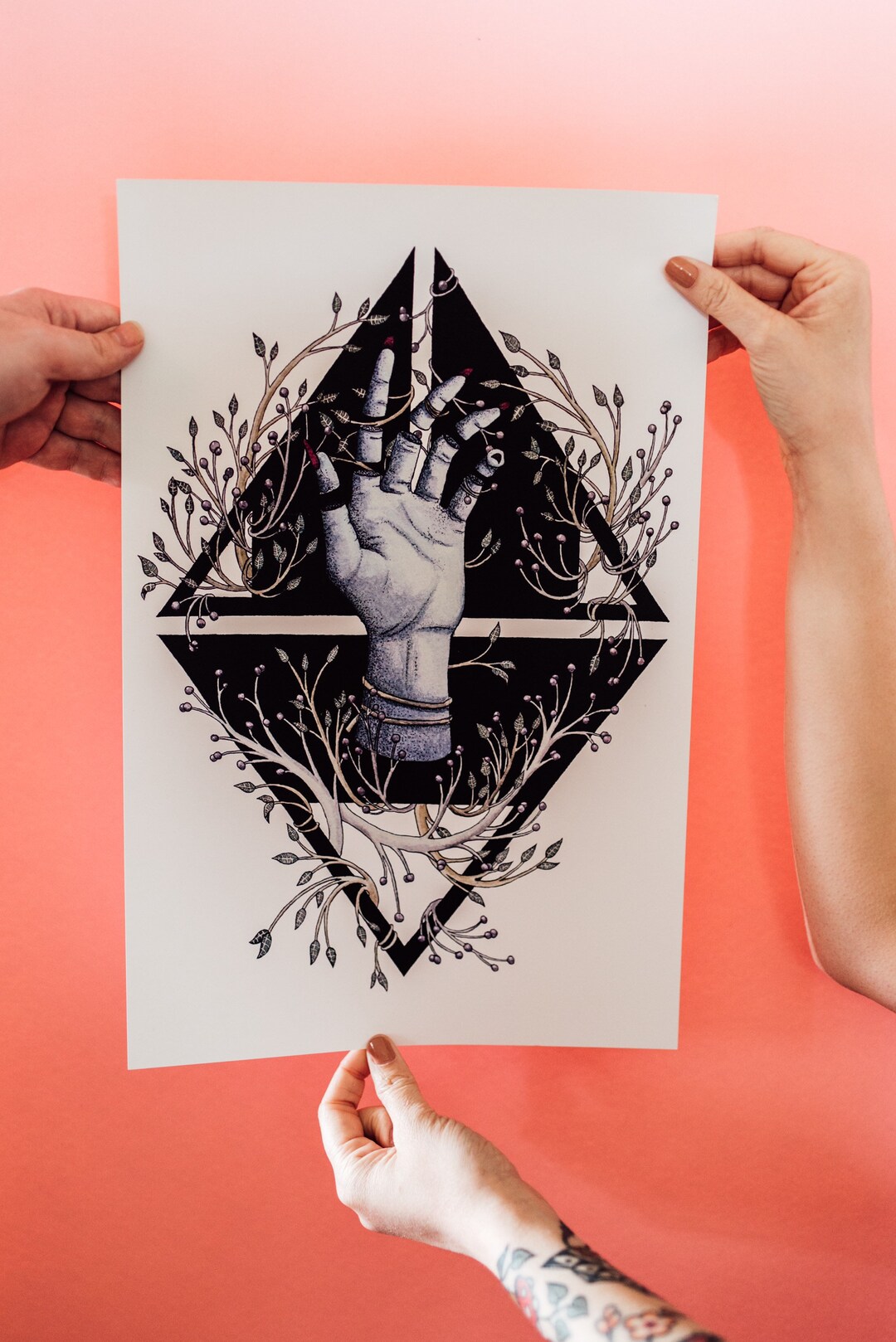 Entangle Print Flower Wall Print Witchy Wall Art - Etsy