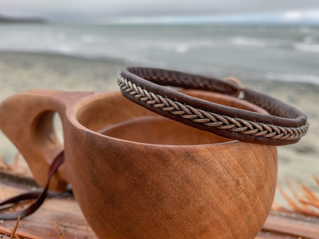 FOXTAIL // Swedish Saami Reindeer Leather Bracelet / Antiqued Silver ...