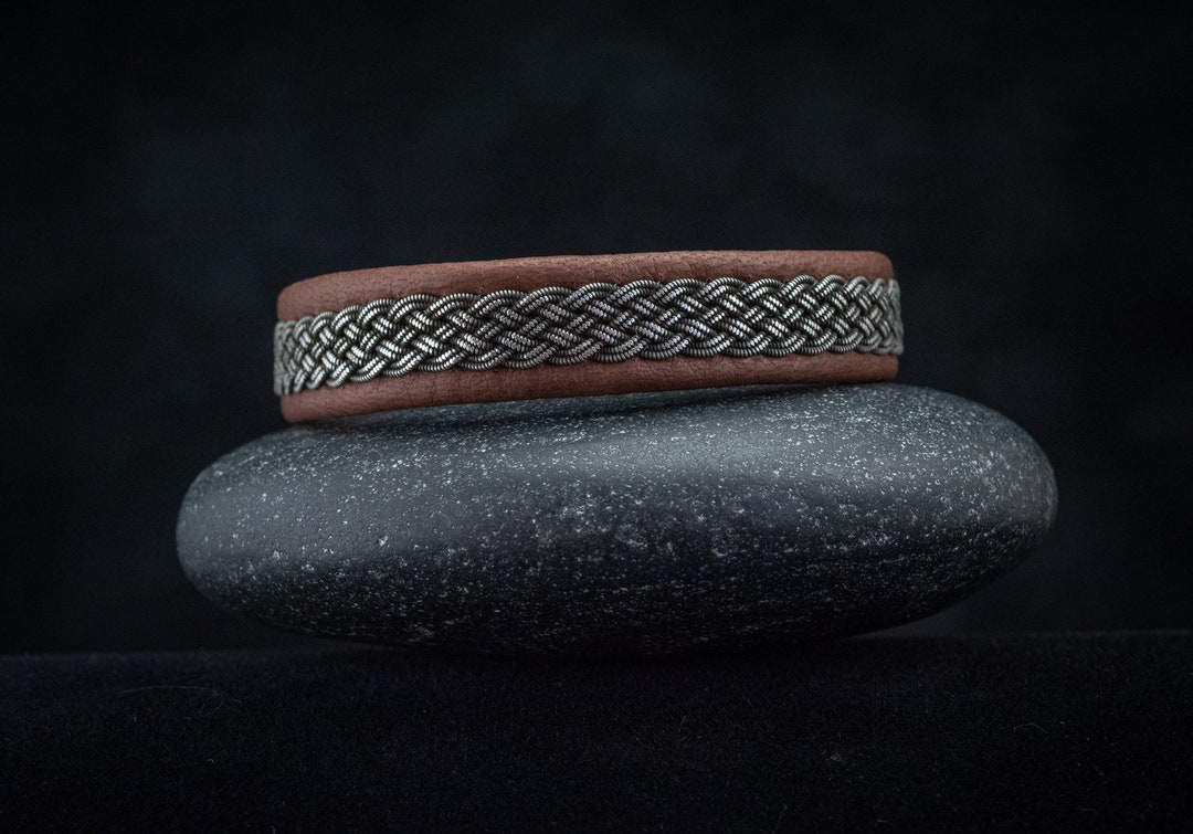 URUZ // Sami Viking Reindeer Leather Bracelet / Swedish Scandinavian ...