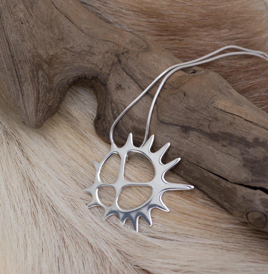 MIDNIGHT SUN // Sterling Silver Handcrafted / Sámi Sun Pendant / Shaman ...