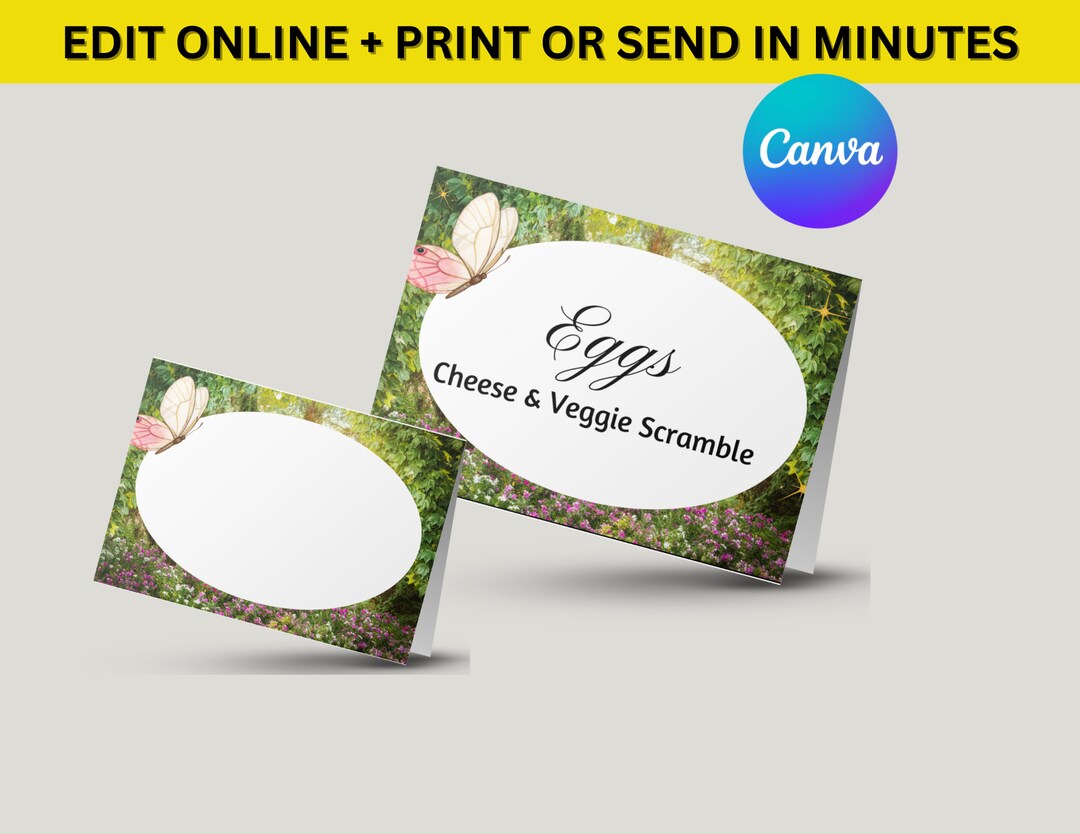 Whimsical Enchanted Name Tent Printable Event Food Tent Party Buffet ...