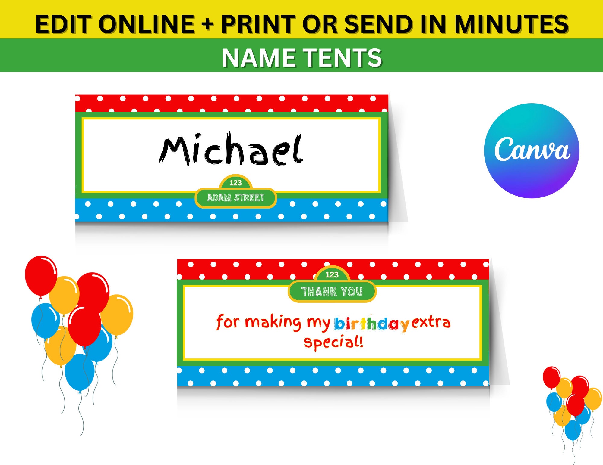 Editable Sesame Street Themed Party Name Tents, Printable Event Name ...