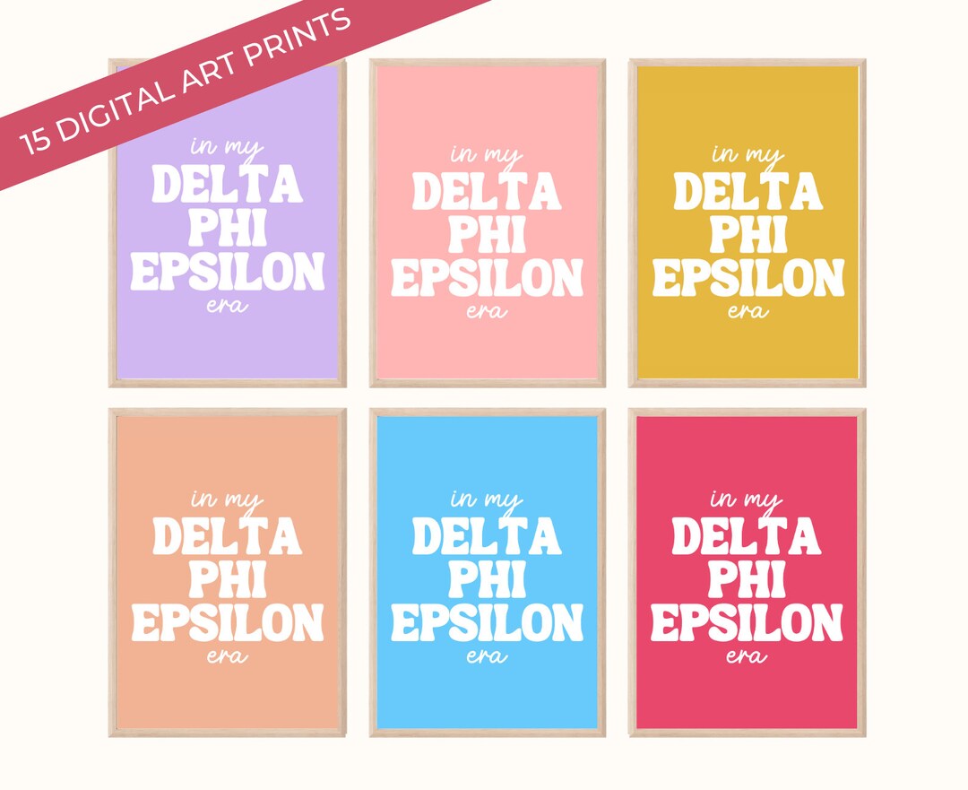 15 Delta Phi Epsilon Sorority Art Prints, College Dorm Decor Bundle ...