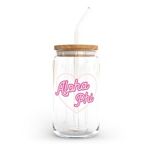 Alpha Phi Electric Sorority Can Shaped Glass for Iced Coffee, A Phi Cup ...