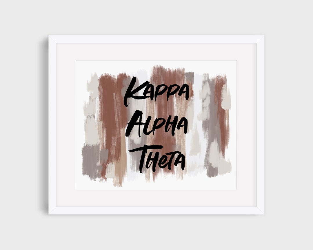 Kappa Alpha Theta Sorority Neutral Printable Art Print Kao Sorority