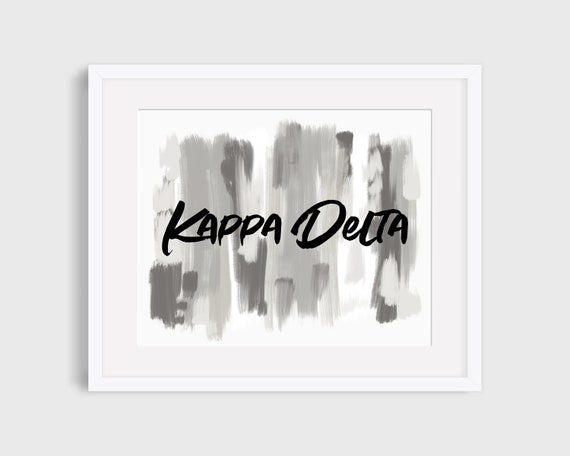 Kappa Delta Sorority Printable Gray Art Print KD Sorority | Etsy