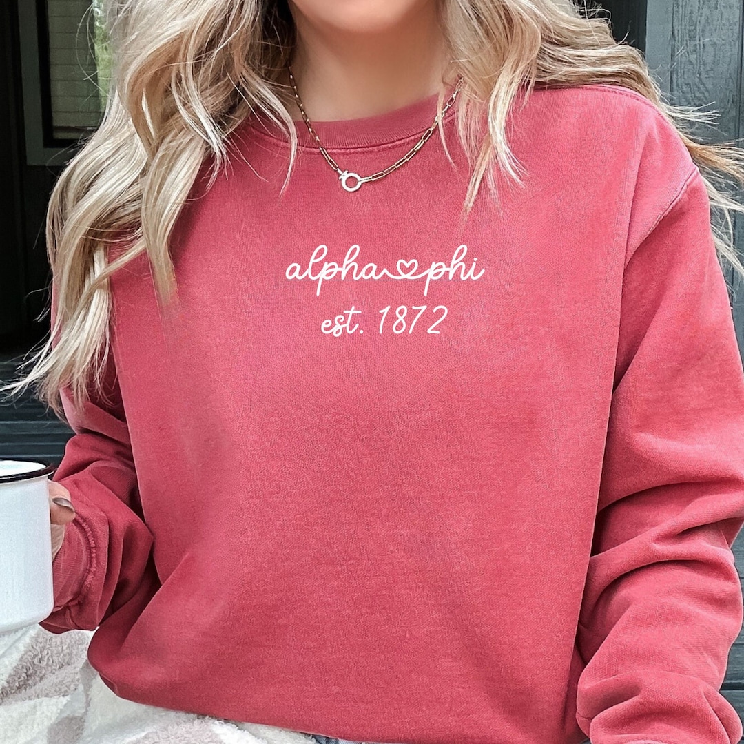 Alpha Phi Heart Sorority Sweatshirt, Alpha Phi Sorority Merch, Big ...