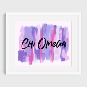 Chi Omega Sorority Purple Printable Art Print, Chi Omega Sorority Wall ...