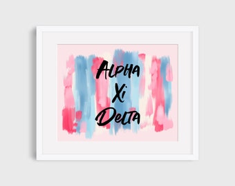 Alpha Xi Delta Sorority Yellow Printable Art Print Axid | Etsy