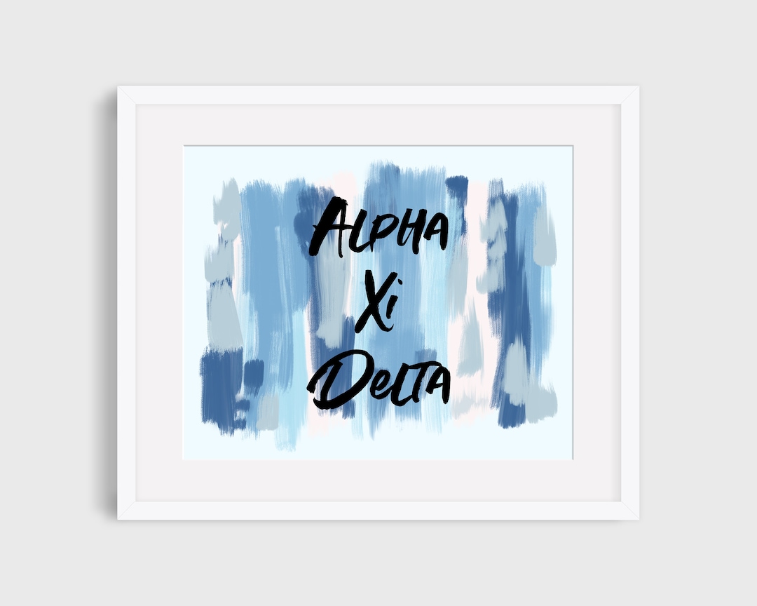 Alpha Xi Delta Sorority Blue Printable Art Print, Axid Sorority Wall ...