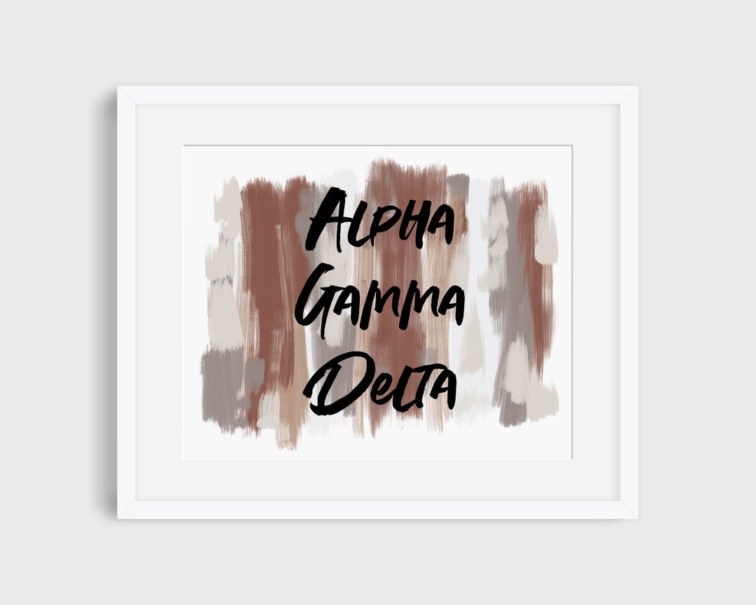 Alpha Gamma Delta Sorority Neutral Printable Art Print, Alpha Gam ...
