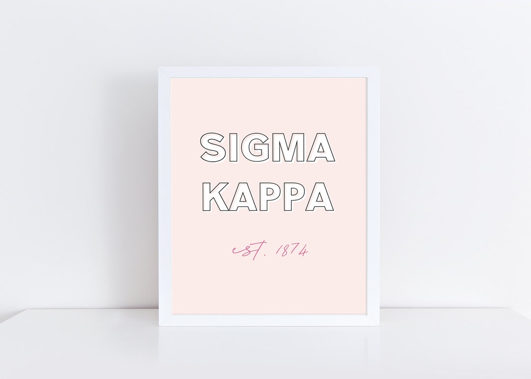 Sigma Kappa Sorority Printable Art Print, SK Sorority Wall Decor, Big ...
