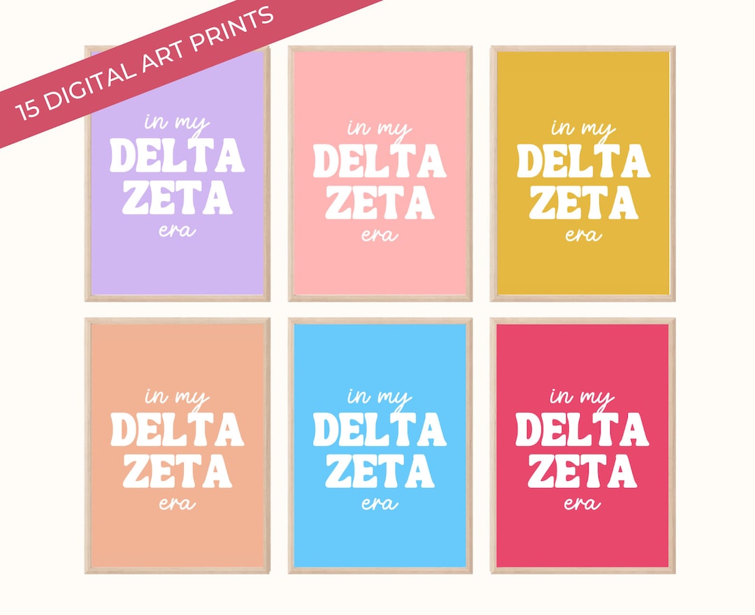15 Delta Zeta Sorority Art Prints, College Dorm Decor Bundle, Dee Zee ...