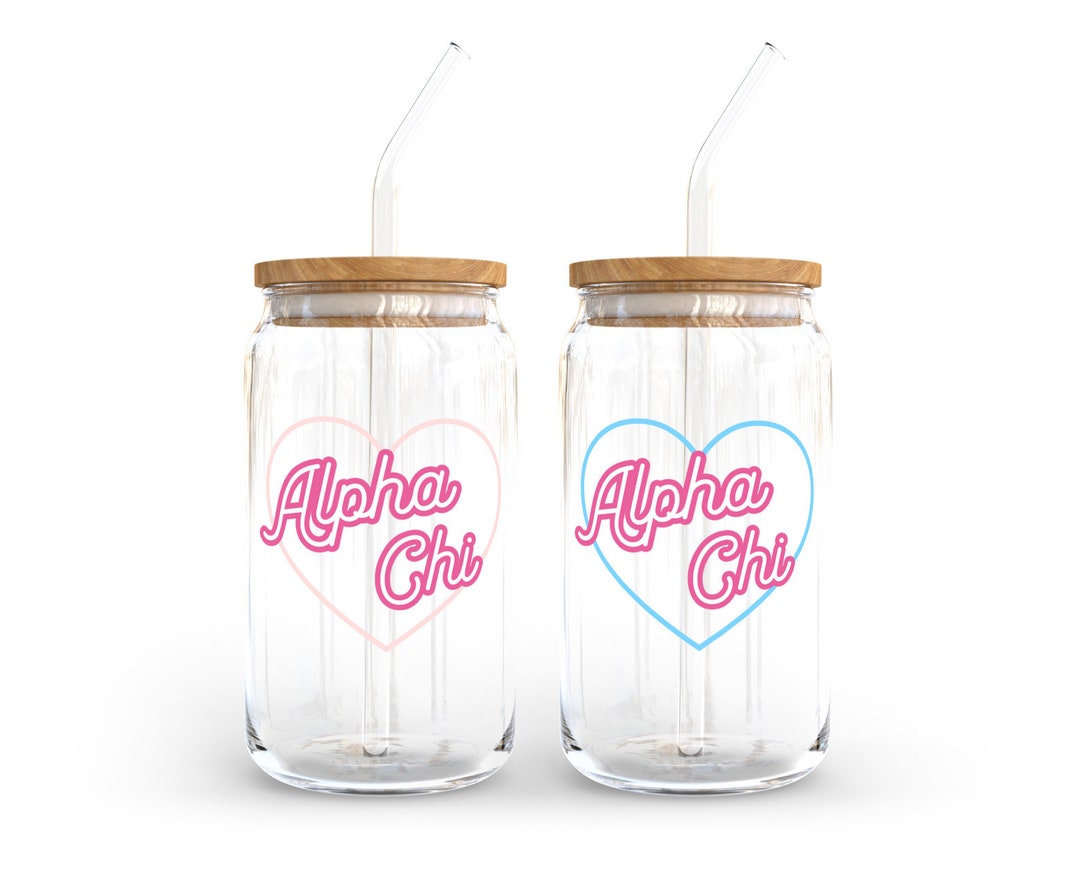 Alpha Chi Omega Electric Sorority Can Shaped Glass for Iced Coffee, AXO ...