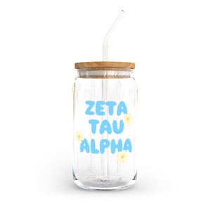 Zeta Tau Alpha Sorority Can Shaped Glass for Iced Coffee, ZTA Cup, Big ...
