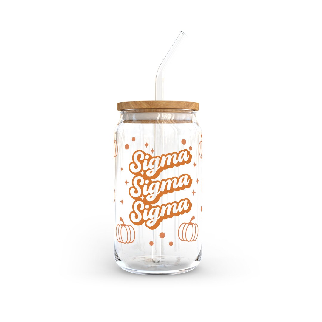 Sigma Sigma Sigma Pumpkin Sorority Can Shaped Glass for Iced Coffee ...