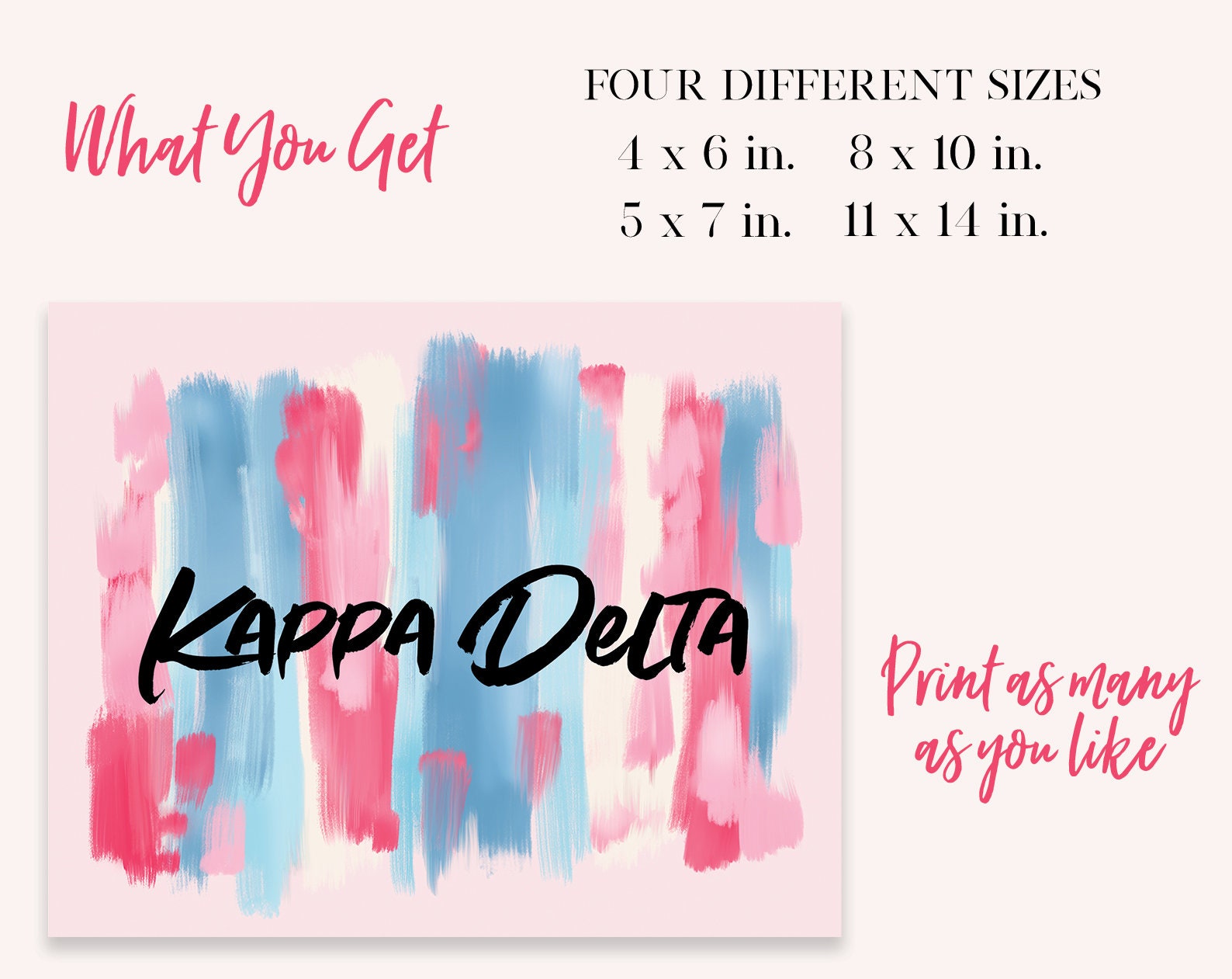Kappa Delta Sorority Printable Art Print KD Sorority Wall | Etsy