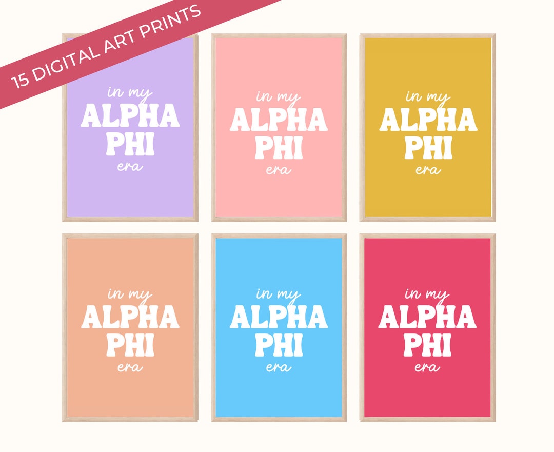 15 Alpha Phi Sorority Art Prints, College Dorm Decor Bundle, Aphi ...