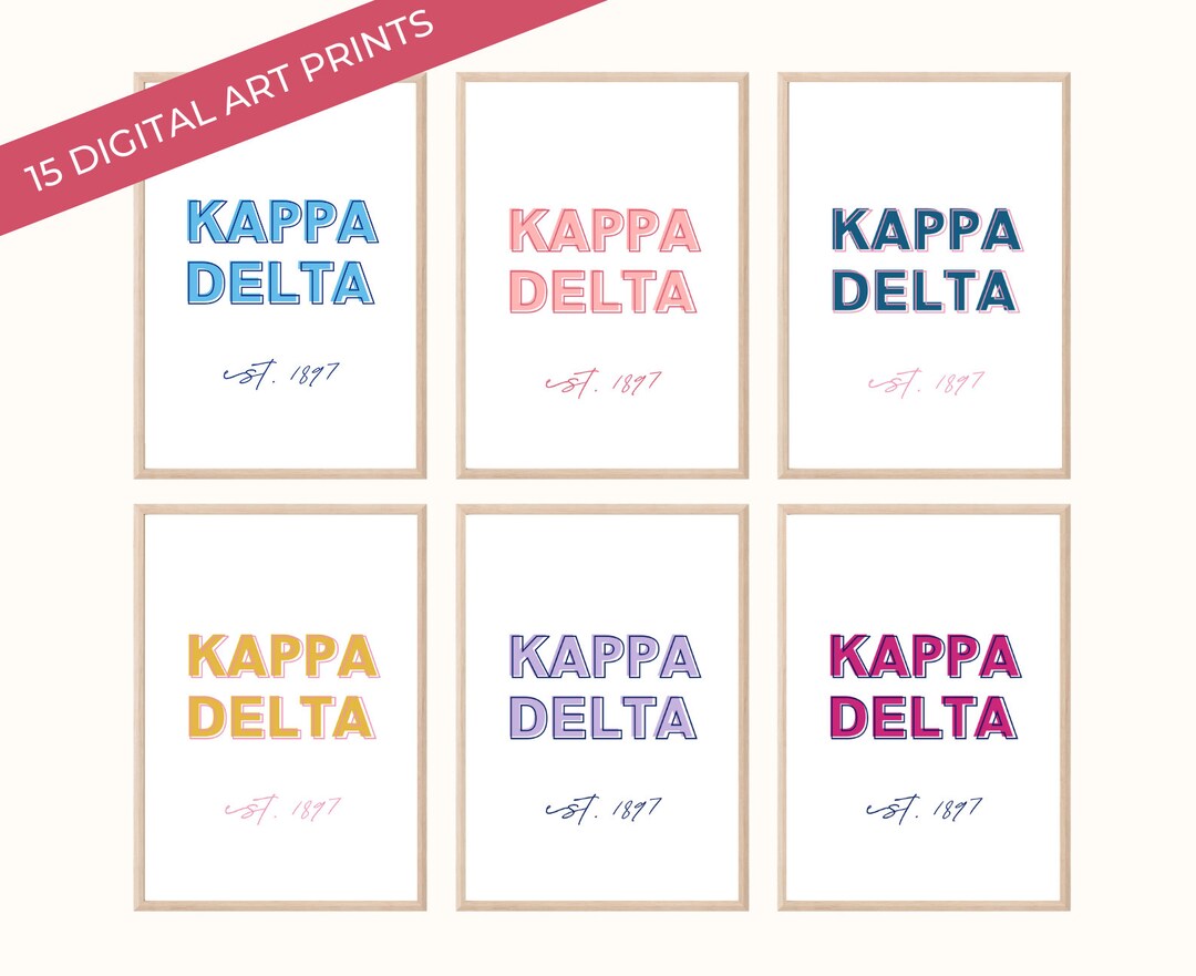 15 Kappa Delta Sorority Art Prints, College Dorm Decor Bundle, Kay Dee ...