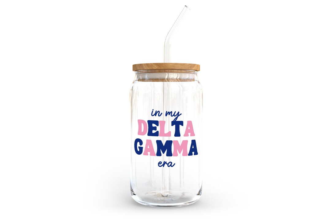 In My Delta Gamma Era Sorority Can Shaped Glass for Iced Coffee, Dee ...