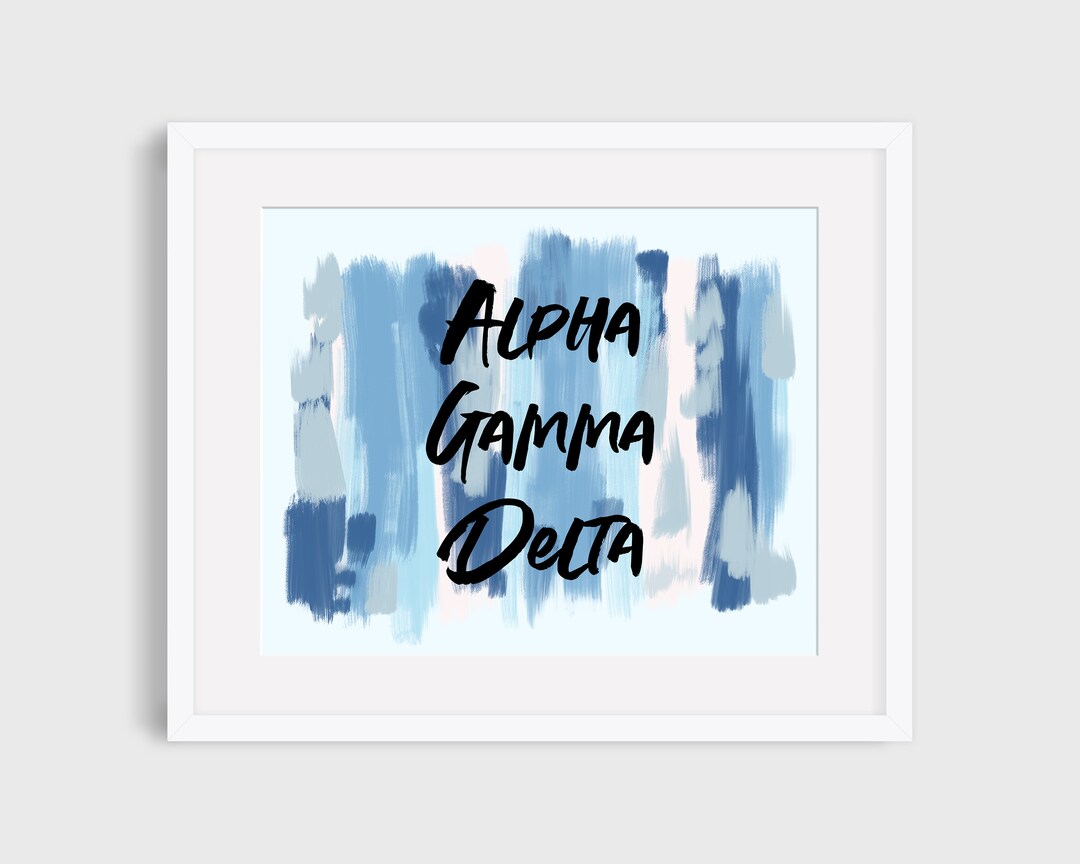 Alpha Gamma Delta Sorority Blue Printable Art Print, Alpha Gam Sorority ...