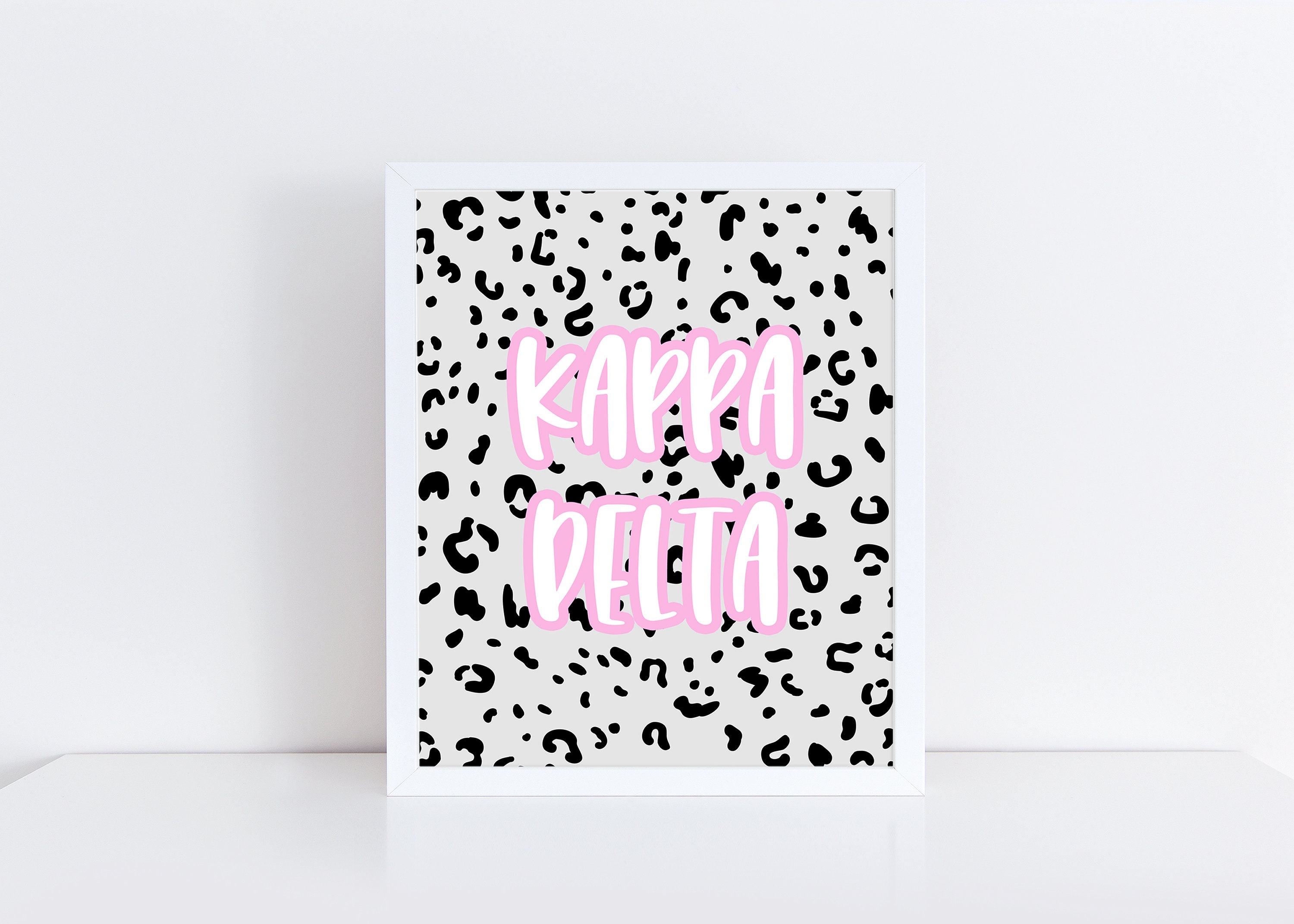 Kappa Delta Sorority Printable Leopard Art Print, KD Sorority Wall ...