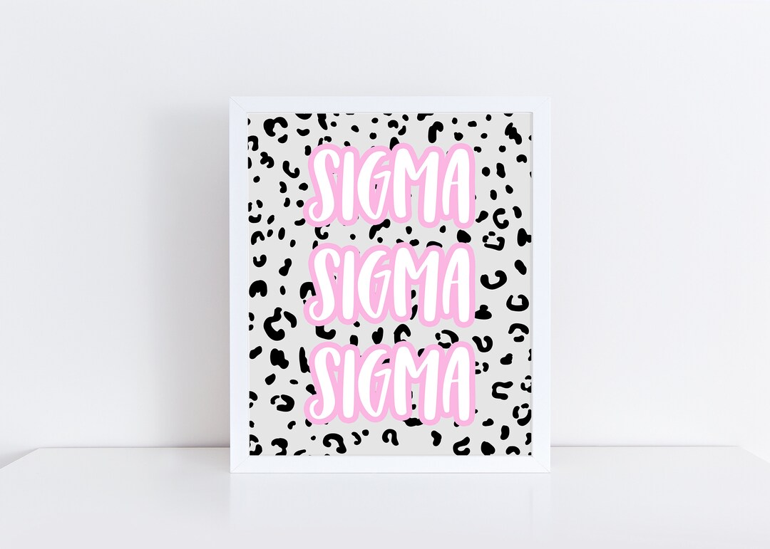 Sigma Sigma Sigma Sorority Printable Leopard Art Print, Tri Sigma ...