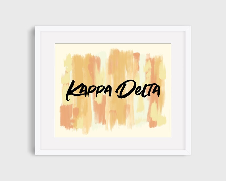Kappa Delta Sorority Printable Yellow Art Print, KD Sorority Wall Decor ...