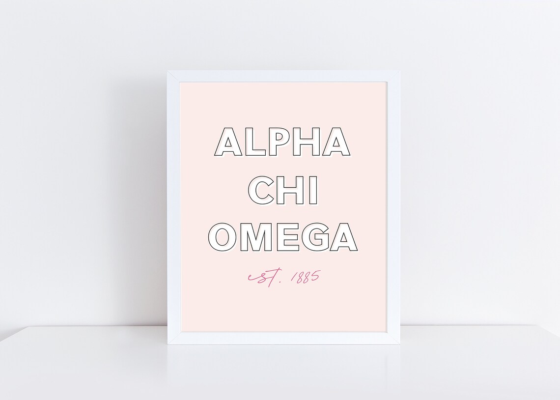Alpha Chi Omega Sorority Printable Art Print, AXO Sorority Wall Decor ...