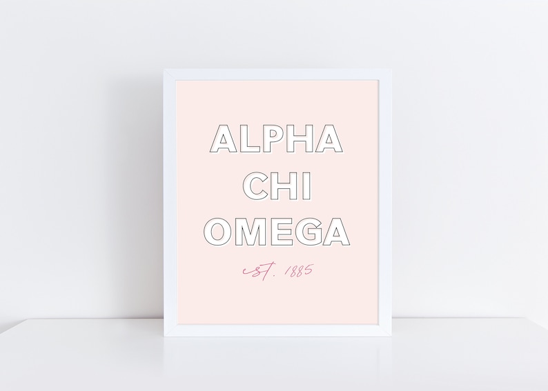 Alpha Chi Omega Sorority Printable Art Print, AXO Sorority Wall Decor ...