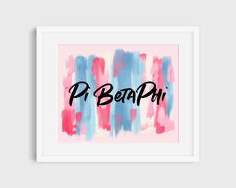 Pi Beta Phi Sorority Printable Peachy Art Print Pi Phi | Etsy