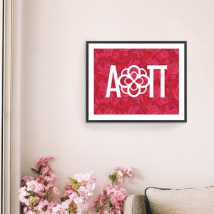 Alpha Omicron Pi Sorority Logo Printable Art Print, AOII Sorority Wall ...