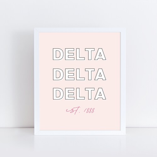 Delta Delta Delta Sorority Printable Art Print Tri Delta - Etsy
