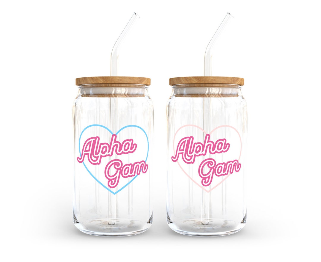 Alpha Gamma Delta Electric Sorority Can Shaped Glass for Iced Coffee ...