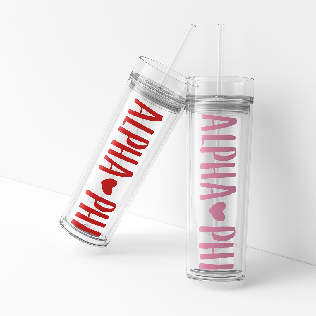 Alpha Phi Tumbler Cup, Alpha Phi Sorority Gift, Water Bottle, Bid Day ...