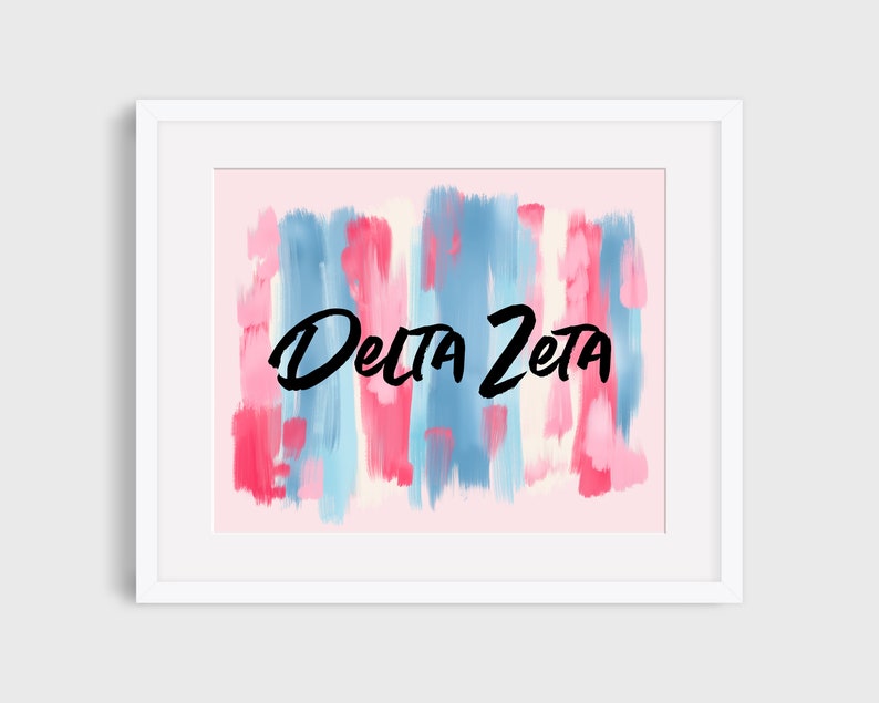 Delta Zeta Sorority Printable Art Print, DZ Sorority Wall Decor, Big ...