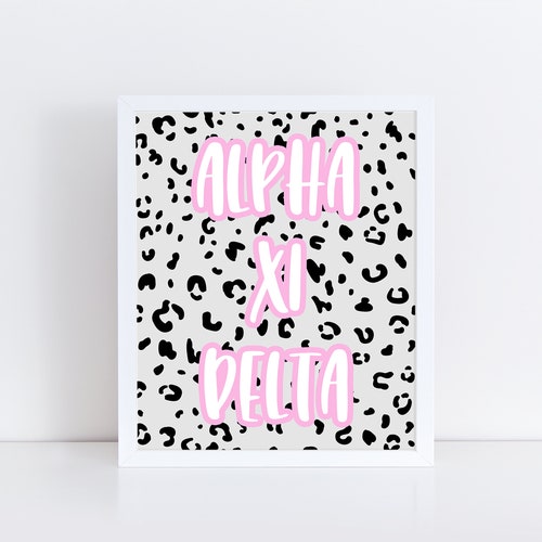 Alpha Xi Delta Sorority Printable Leopard Art Print AXID - Etsy